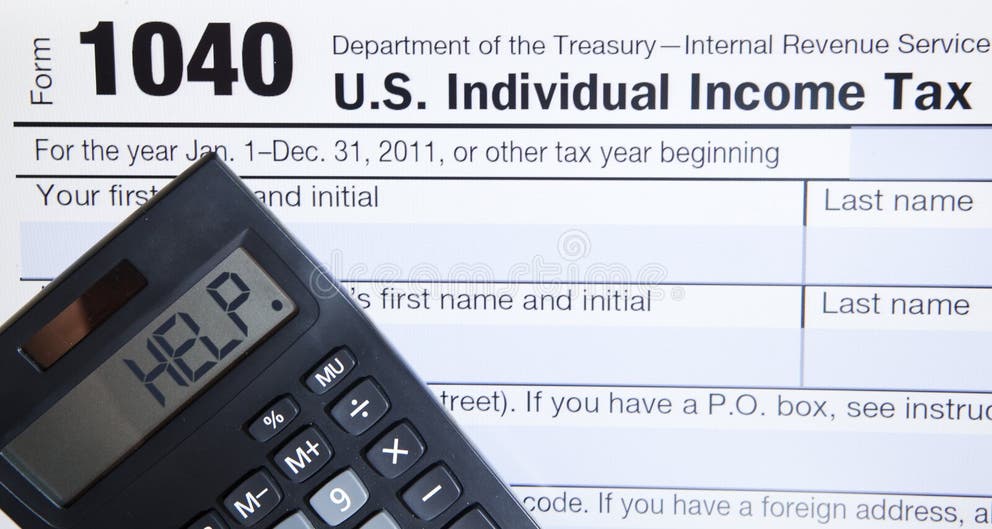 Electronic Tax Form with Calculator Editorial Stock Image - Image of ...