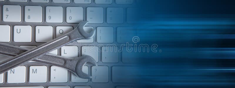 Electronic Technical Support Concept. Wrenches Stock Image - Image of ...