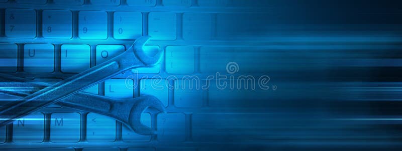 Electronic Technical Support Concept. Wrenches Stock Image - Image of ...