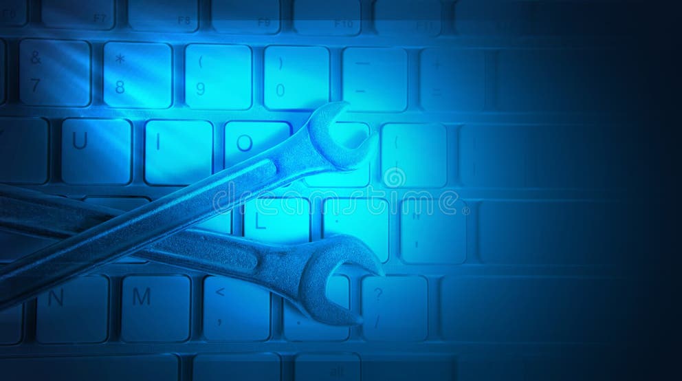 Electronic Technical Support Concept. Wrenches Stock Photo - Image of ...