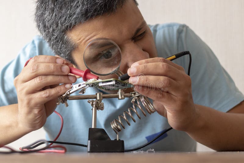 Electronic technician stock photo. Image of multimeter - 8337542