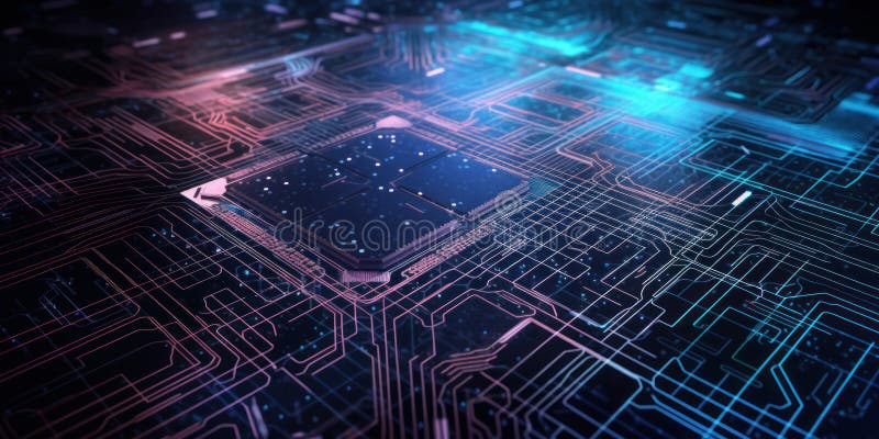 Electronic Technology Chip or Microprocessor Stock Illustration ...