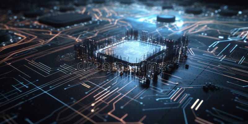 Electronic Technology Chip or Microprocessor Stock Illustration ...