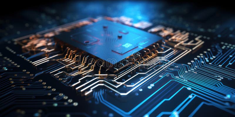 Electronic Technology Chip or Microprocessor Stock Illustration ...