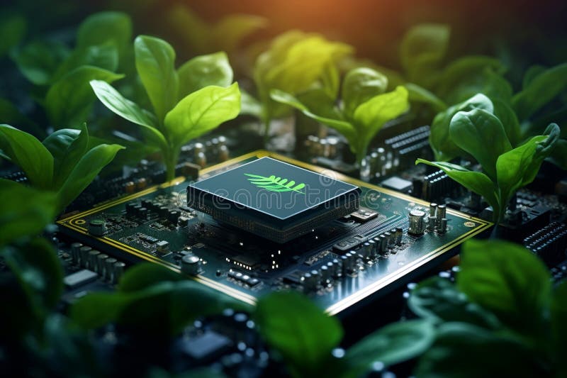 Microprocessor and Electronic Chips Icons . Set Chip Vector ...