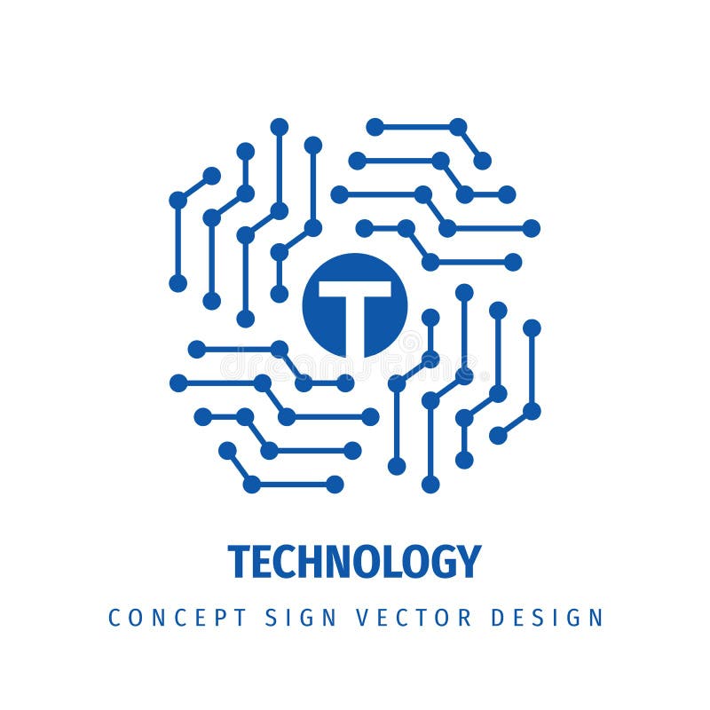 Technology - Vector Logo Template Concept Illustration. Computing ...