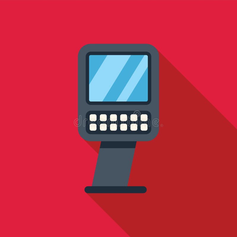 Electronic Terminal Standing on Single Leg with Buttons and Display ...