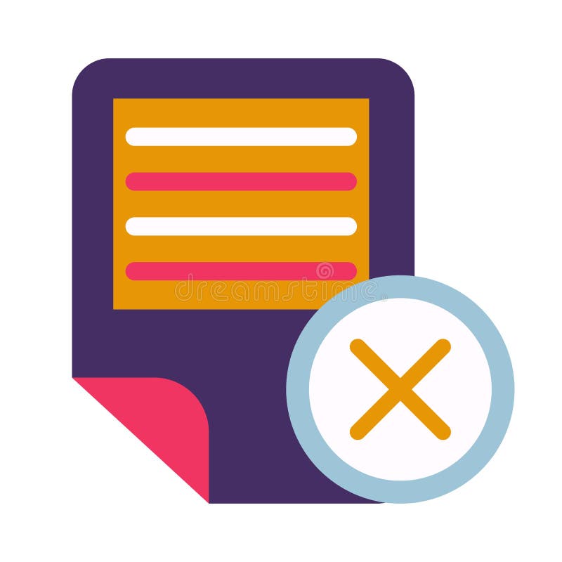 Electronic Text Document Delete Symbol Glyph Vector Illustration Stock ...