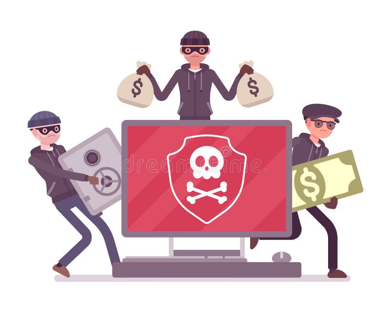 Electronic theft danger stock vector. Illustration of illegal - 218088885