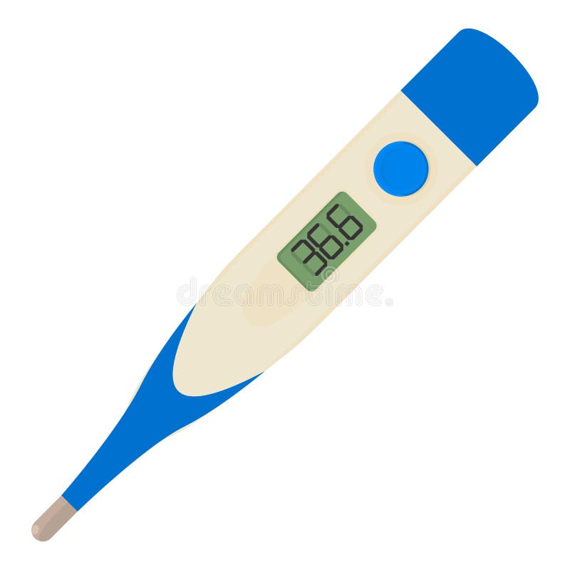Electronic Thermometer Icon, Cartoon Style Stock Vector - Illustration ...