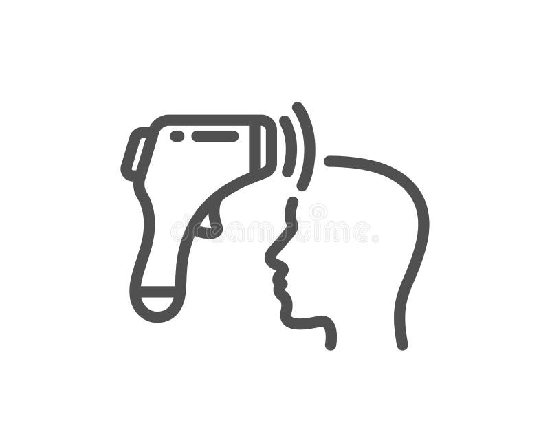 Electronic Thermometer Line Icon. Temperature Scanner Sign. Vector ...