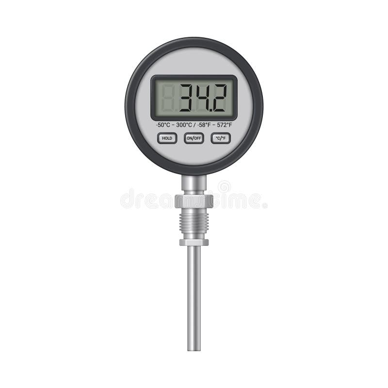 Electronic Thermometer with Probe. Stock Vector - Illustration of ...