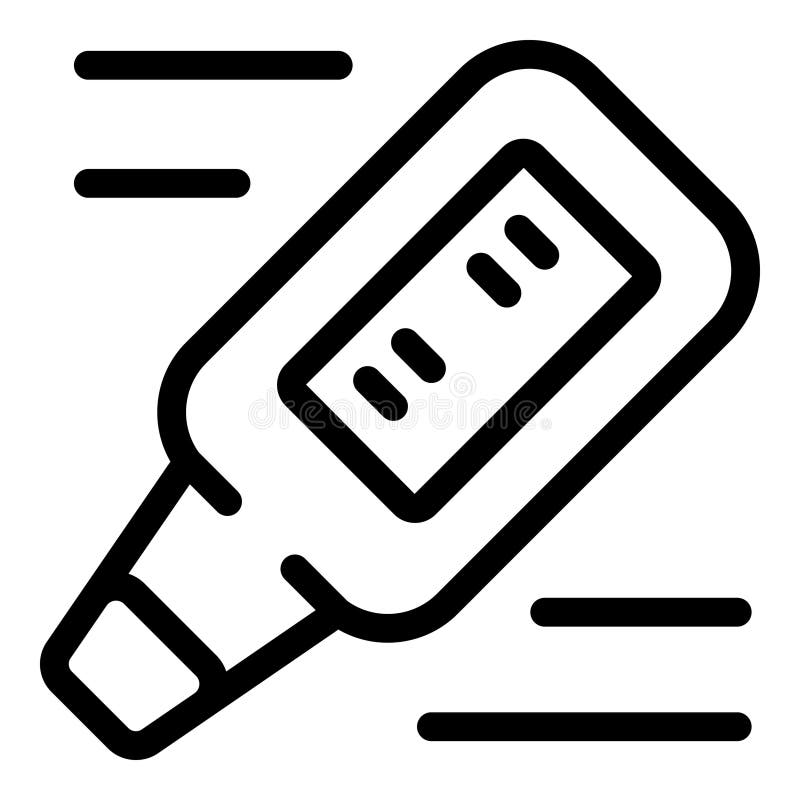 Electronic Thermometer Showing High Temperature Reading Icon Stock ...