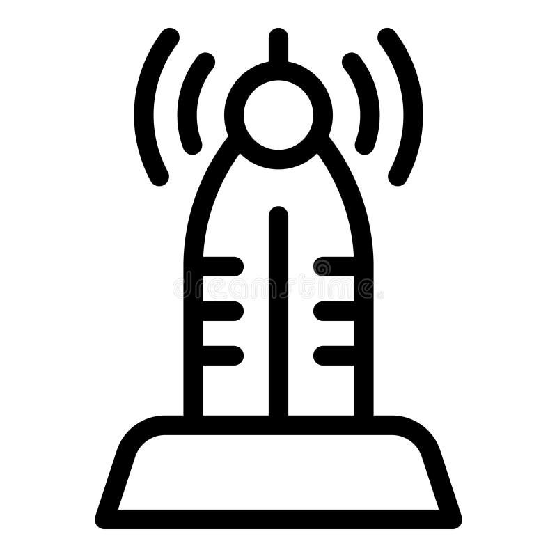 Electronic Thermometer Showing Temperature with Radio Waves Icon Stock ...