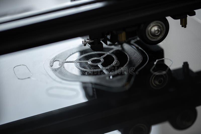 Electronic Three Dimensional Plastic 3D Printer during Work in ...