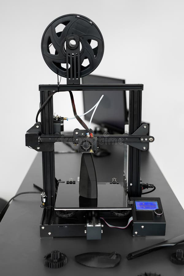Electronic Three Dimensional Plastic 3D Printer during Work in ...