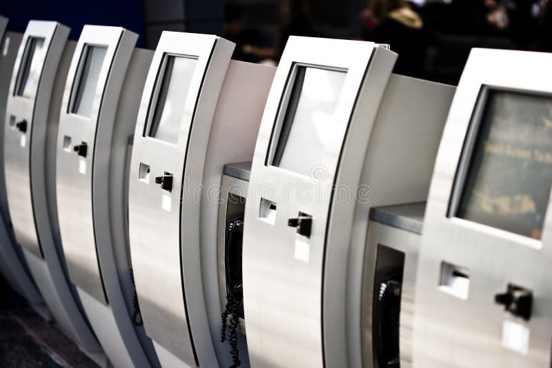 Electronic Ticket Dispensers Stock Image - Image of modern, machine ...