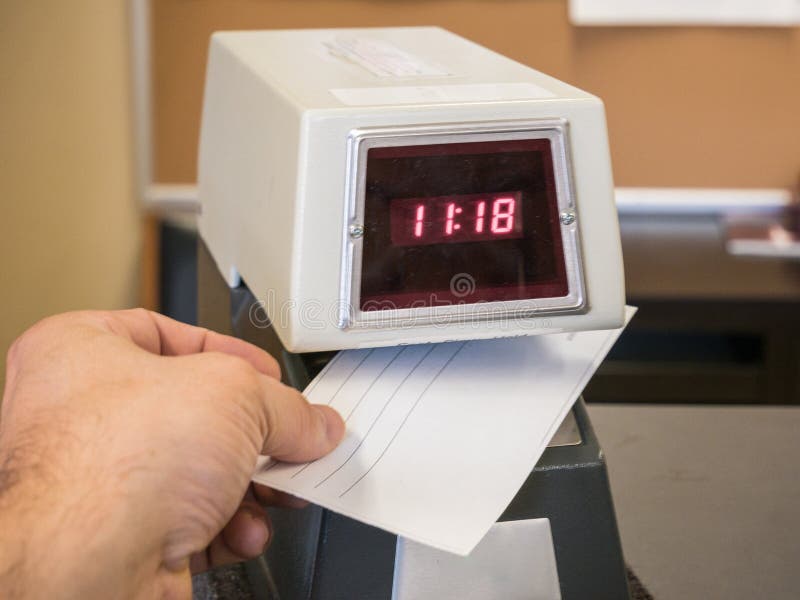 Electronic Time Recorder Machine in an Office Stock Photo - Image of ...