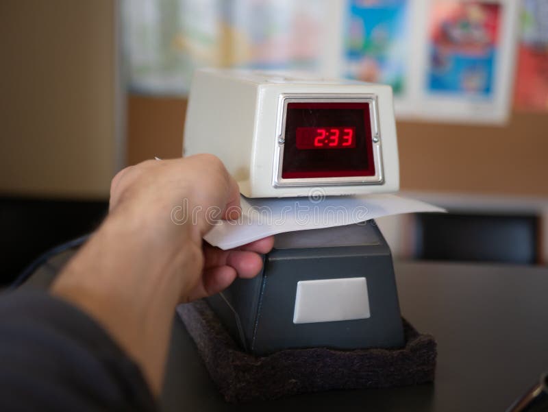 Electronic Time Recorder Machine in an Office Stock Image - Image of ...