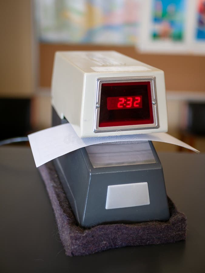 Electronic Time Recorder Machine in an Office Stock Image - Image of ...