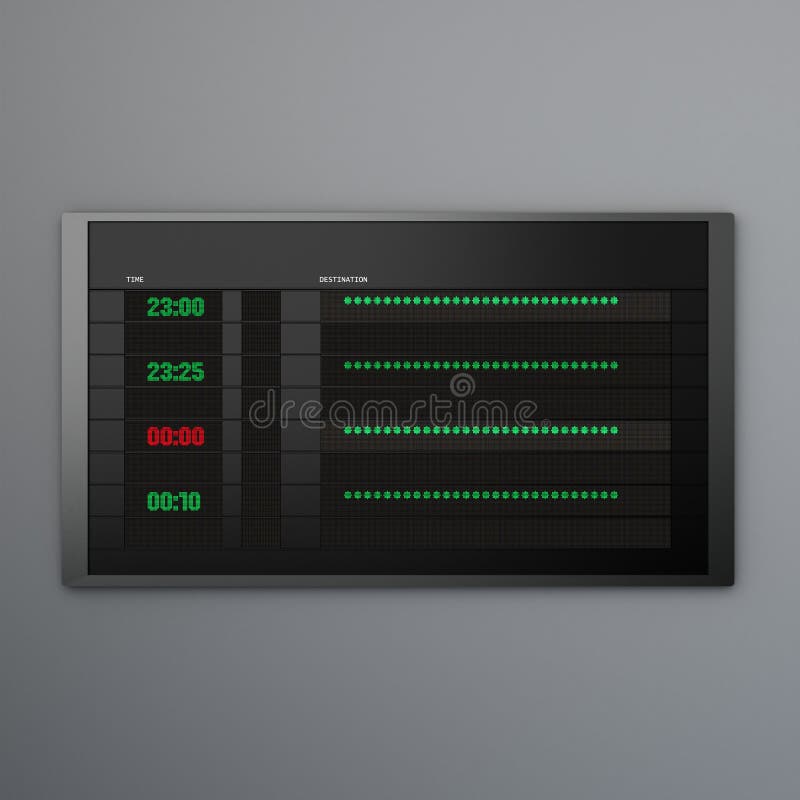 Electronic Timetable stock illustration. Illustration of business ...