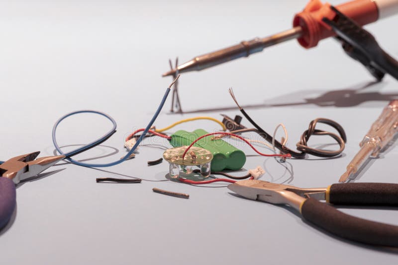 Tools and Cables for Electricity and Electronics Stock Image - Image of ...