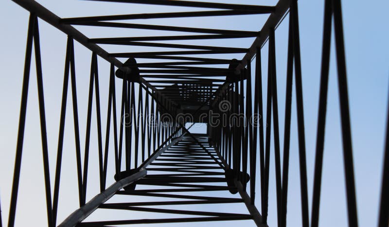 Electronic Tower Seen from within Stock Photo - Image of metal ...
