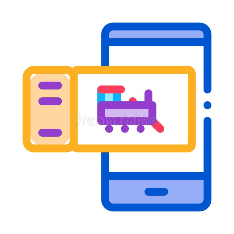 Electronic Train Ticket Icon Vector Outline Illustration Stock Vector ...