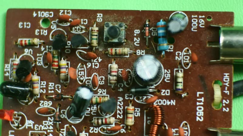 Electronic Circuit Board with Processor, Close Up. Stock Video - Video ...