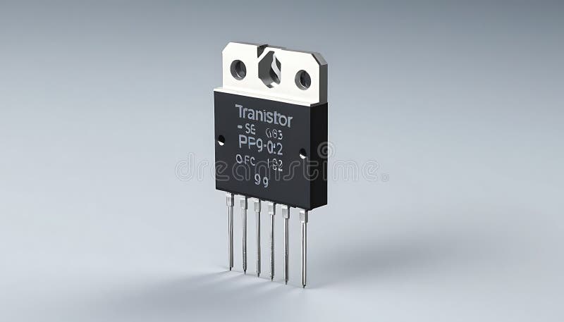 Electronic Transistor Component on Grey Background Stock Image - Image ...