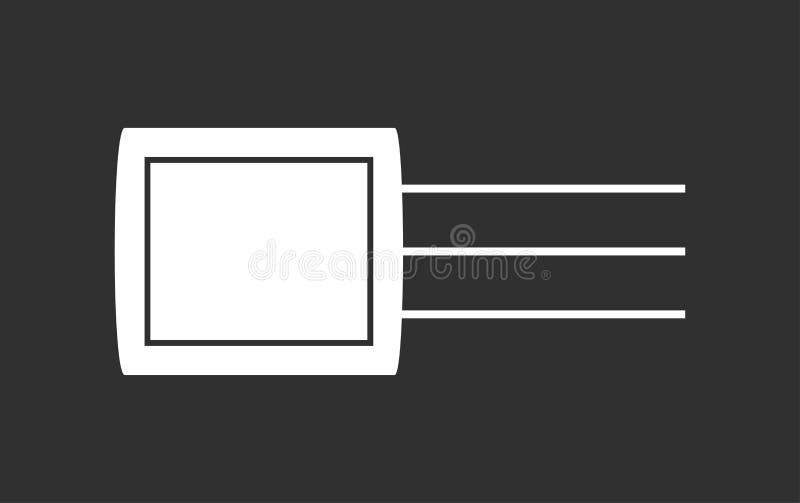 Electronic Transistors Vector Icon in Black Background. Transistor ...