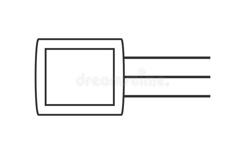 Electronic Transistors Vector Icon in Outline Style. Transistor Symbol ...