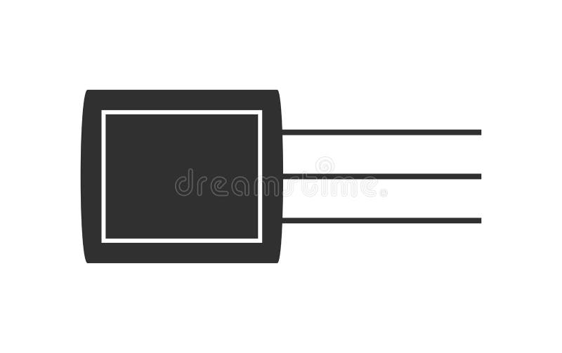 Electronic Transistors Vector Icon In White Background. Transistor ...