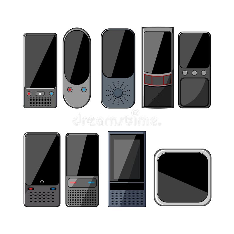 Electronic Translator Set Cartoon Vector Illustration Stock Vector ...