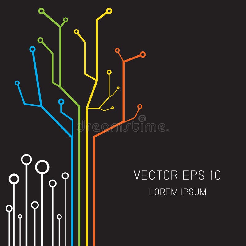 Electronic tree stock vector. Illustration of black, note - 12760217