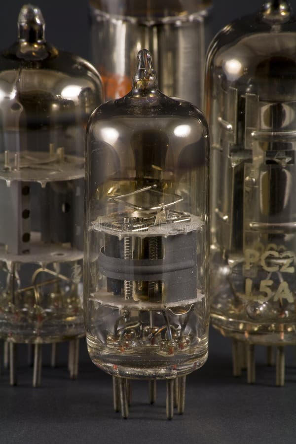 Glowing Vacuum Electron Tubes Stock Image - Image of cathode, vintage ...