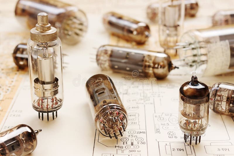 Electronic Tubes on the Electronic Circuit Stock Photo - Image of ...