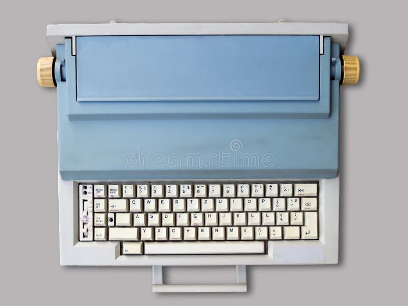 Electronic Typewriter with Polish Keypad Stock Image - Image of ...