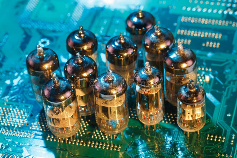 Electronic Vacuum Tube on Circuit Board Stock Photo - Image of design ...