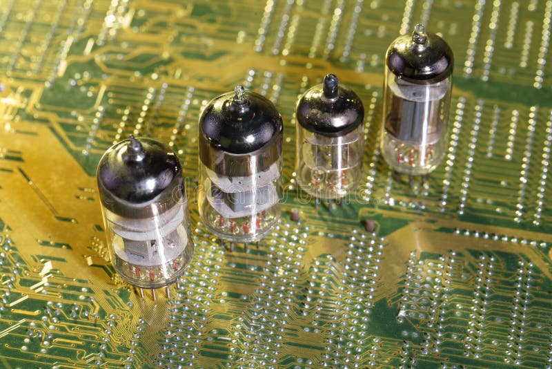 Electronic Vacuum Tube on Circuit Board Stock Image - Image of industry ...