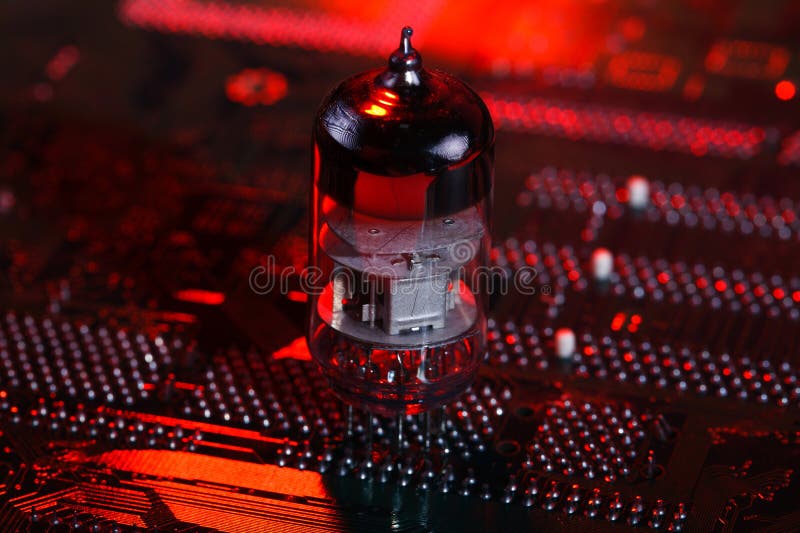 Electronic Vacuum Tube on Circuit Board Stock Image - Image of industry ...