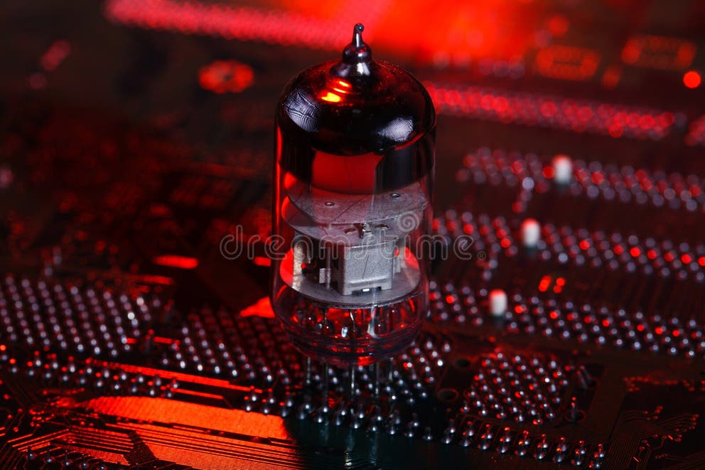 Electronic Vacuum Tube on Circuit Board Stock Image - Image of industry ...