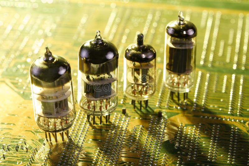 Electronic Vacuum Tube on Circuit Board Stock Image - Image of closeup ...
