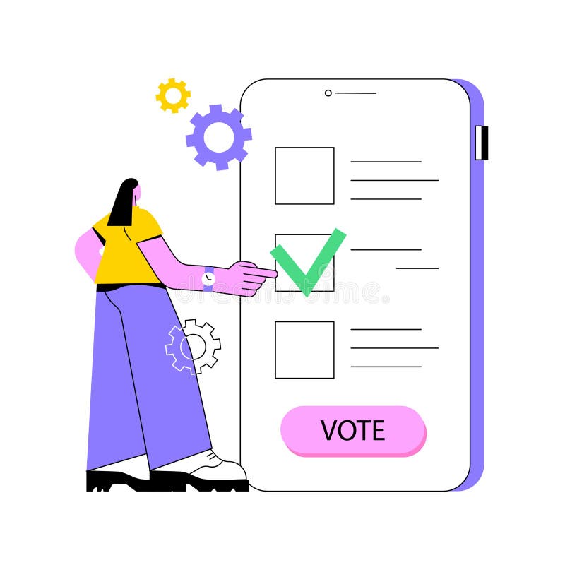 Electronic Voting Abstract Concept Vector Illustration. Stock Vector ...