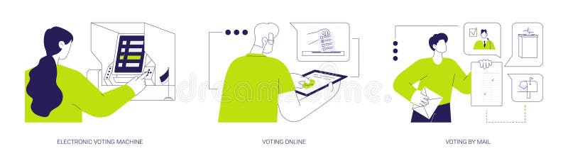 Electronic Voting Abstract Concept Vector Illustrations. Stock Vector ...
