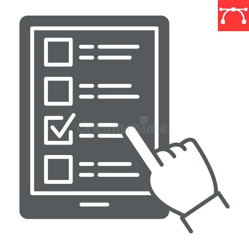 Electronic Voting Glyph Icon Stock Vector - Illustration of democracy ...