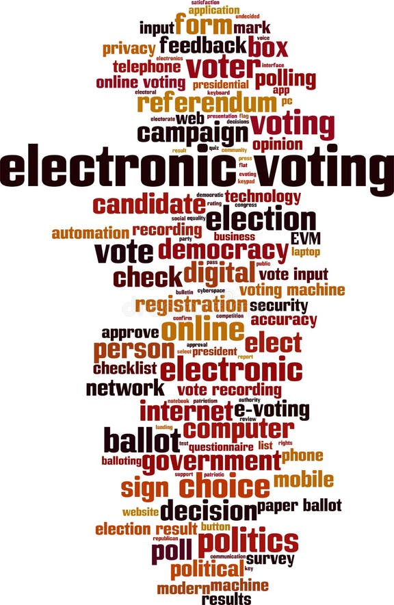Electronic Voting Word Cloud Stock Vector - Illustration of polling ...