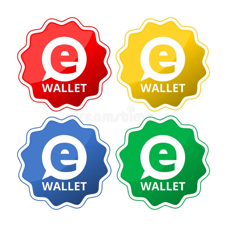 Electronic wallet buttons stock vector. Illustration of money - 128486470