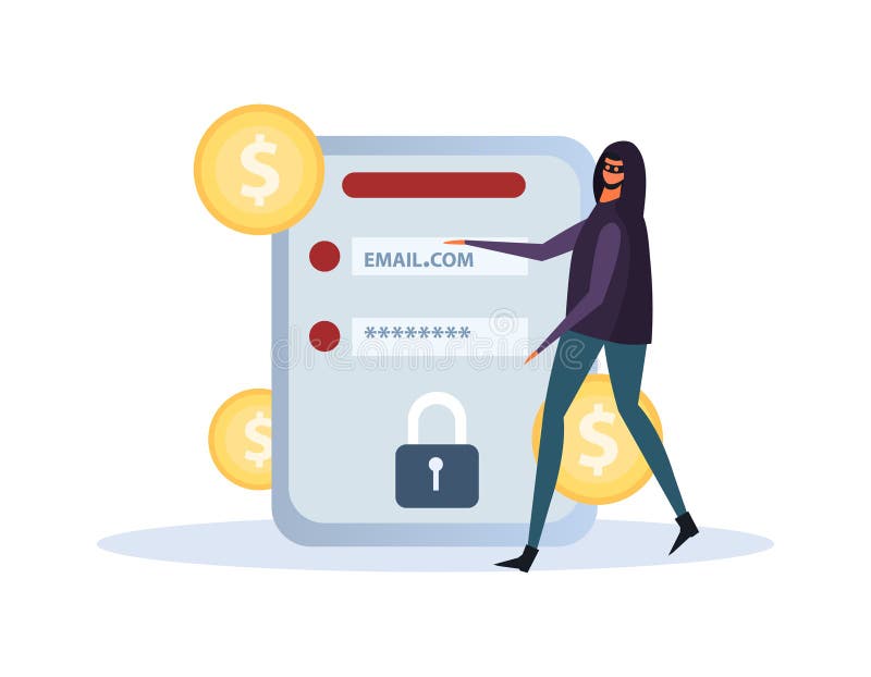 Electronic Wallet Theft Composition Stock Vector - Illustration of ...