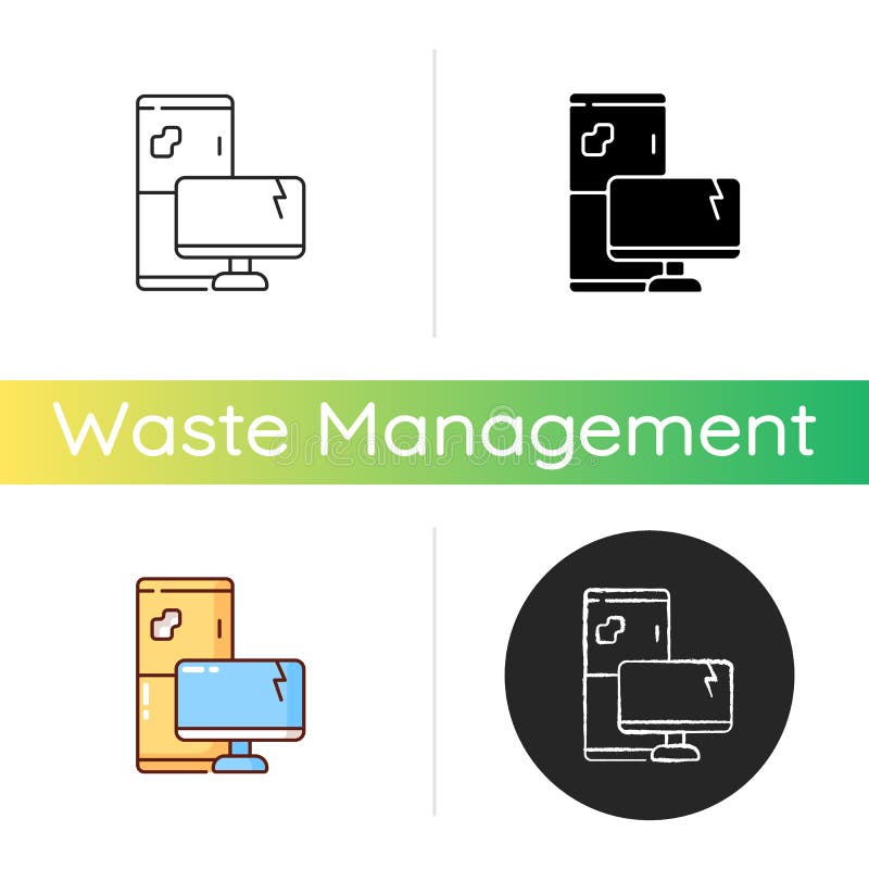 Electronic waste icon stock vector. Illustration of collection - 210913290